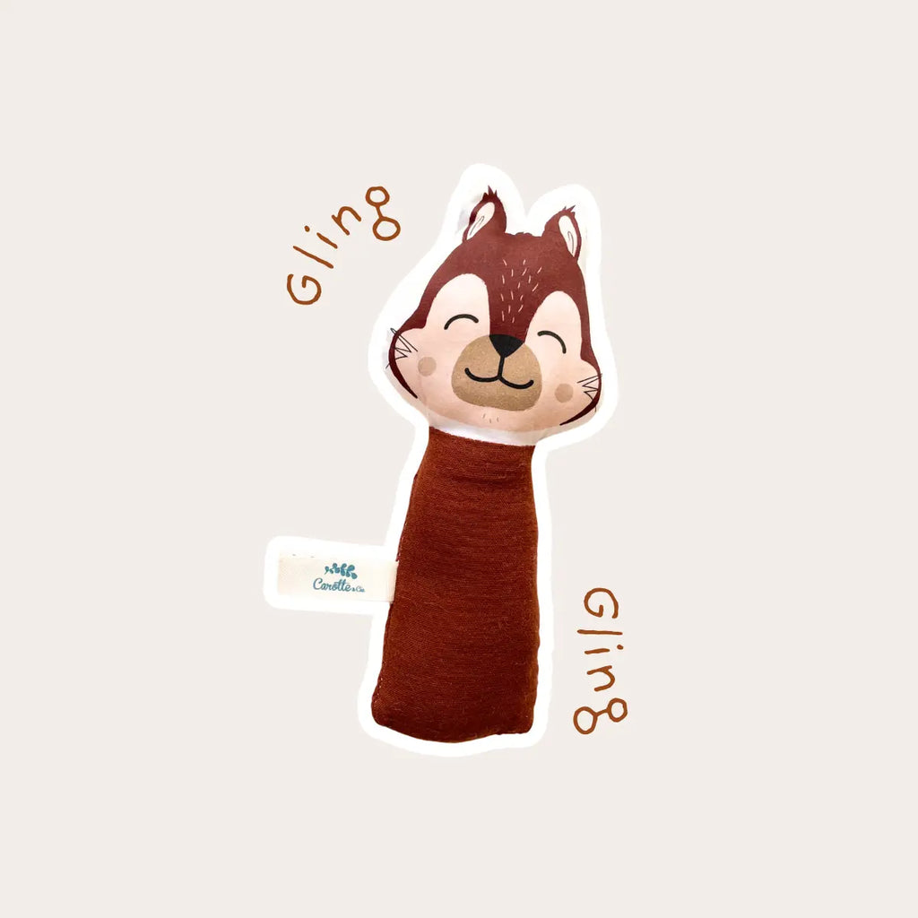 Hochets gling-gling personnalisables en coton bio - Carotte & Cie