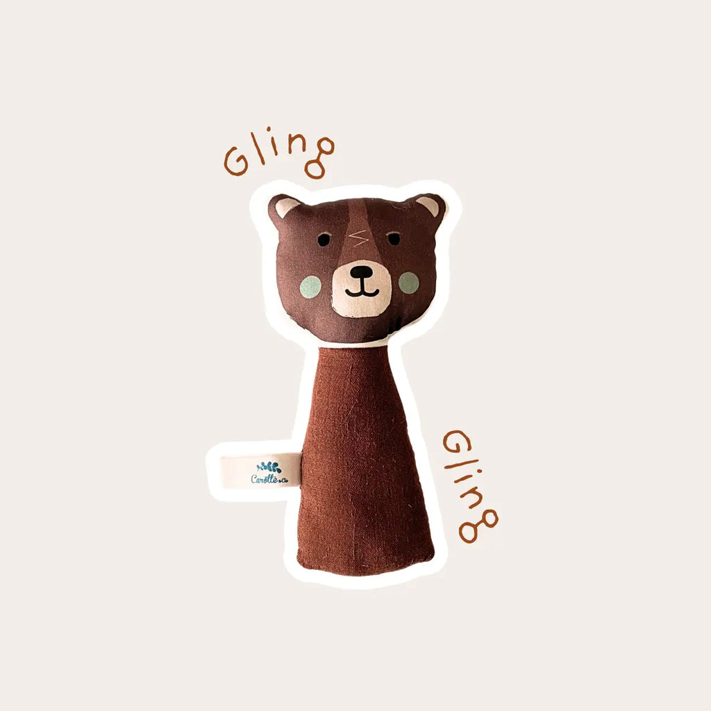 Hochets gling-gling personnalisables en coton bio - Carotte & Cie